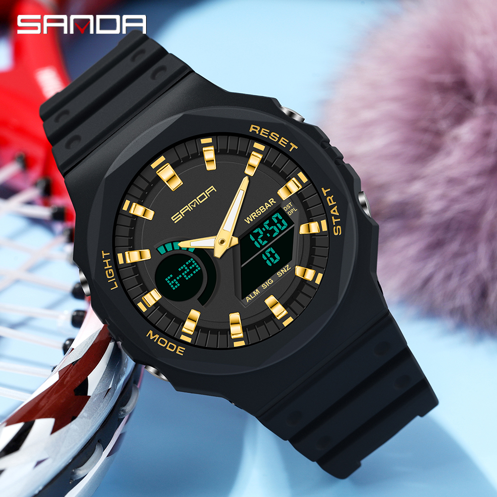 SANDA Digital Watch Men Military Army Sport Top Brand Luxury Quartz LED ...