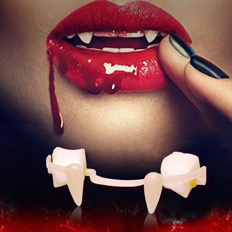 Vampire Werewolves Fangs Fake Dentures Teeth Costume Halloween Costume ...