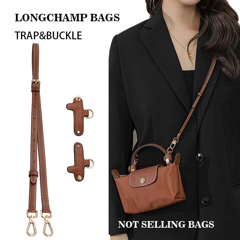 1 Set Bag Strap For Longchamp Mini Punch-free Genuine Leather Shoulder ...