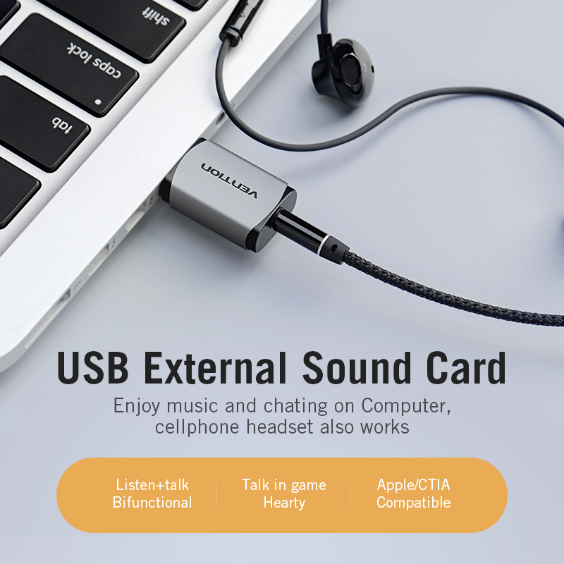 New Vention 2-in-1 External USB Audio Card for Windows, Mac, PC, and ...
