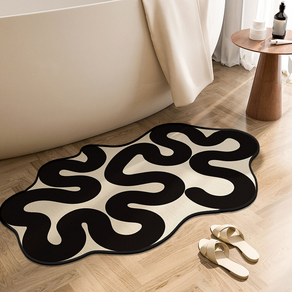 Bathroom special-shaped floor mats toilet strong water-absorbing foot ...