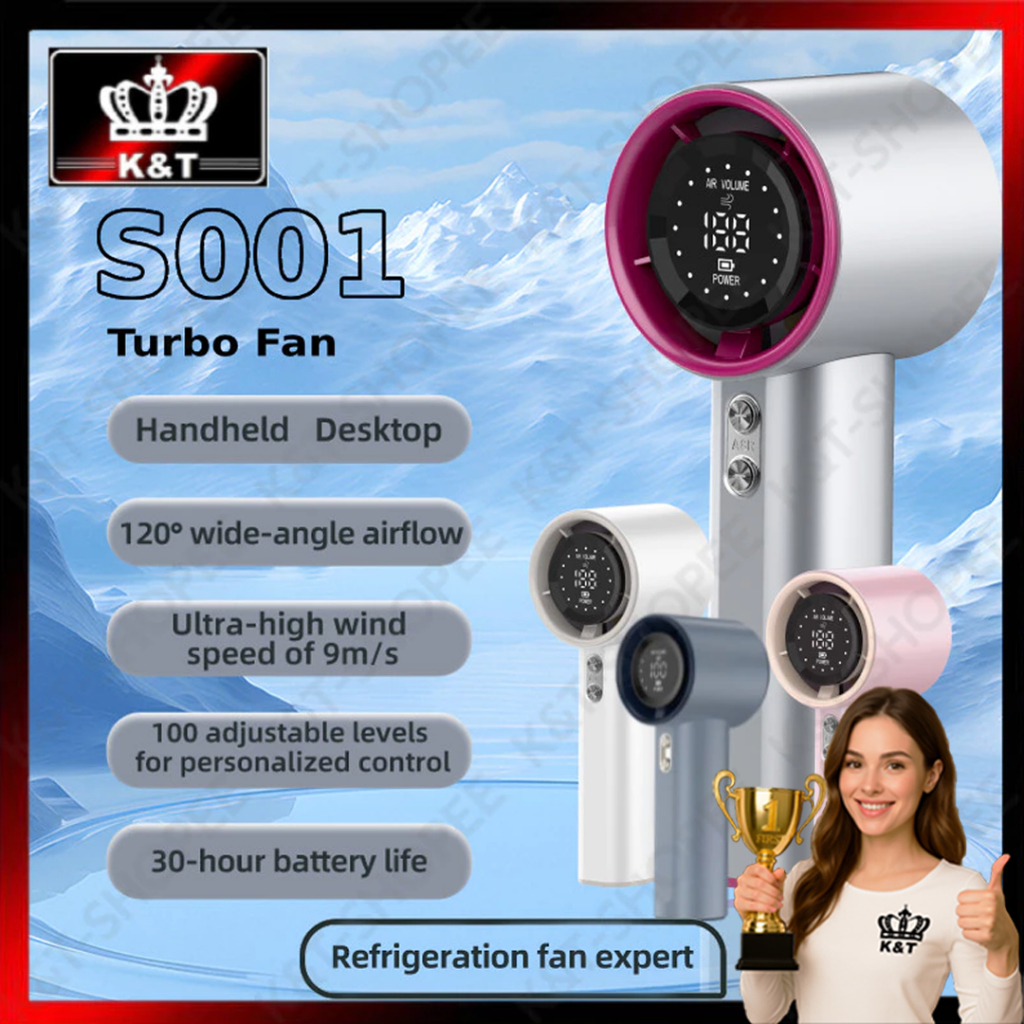 S001 / G2-9 High Speed Turbo Fan 4000mAh Rechargeable Handheld Turbine ...