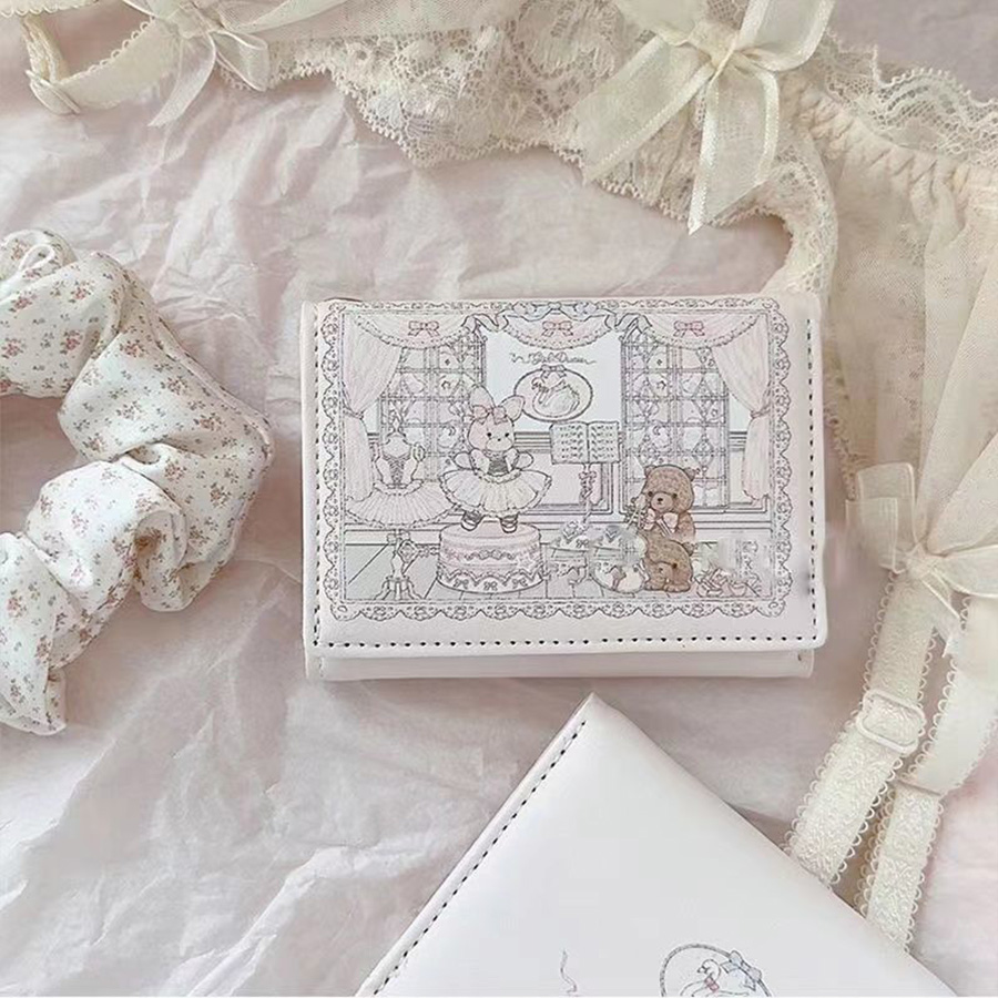 Women Kawaii Ballet Bear Wallet - Pink Foldable Coin Purs | Shopee ...