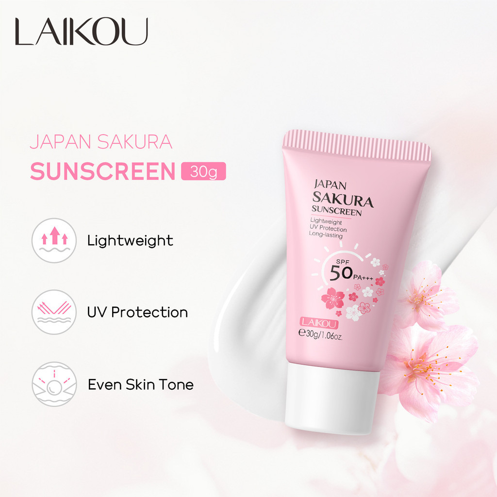 Cross border LAIKOU Japan Cherry Blossom Sunscreen 30g Moisturizing and ...