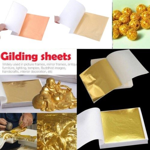 100X Gold Foil Leaf Paper Food Cake Decor DIY Gilding Craft | Shopee ...