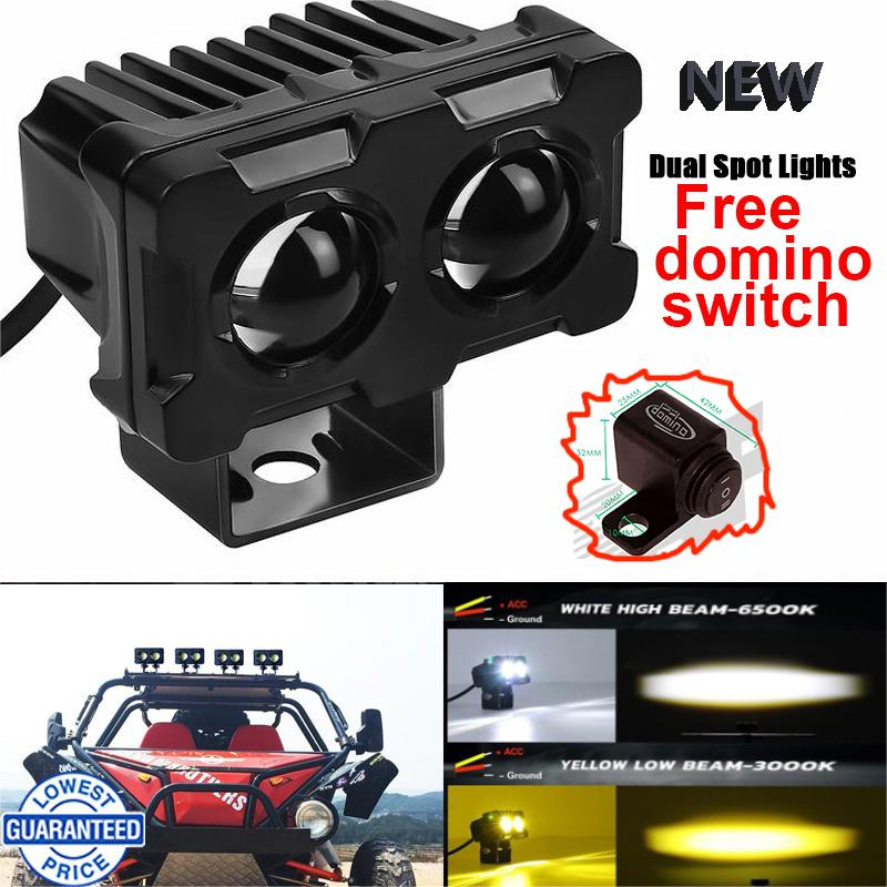 Newest Double LED Mini Driving Light Fog Light Dual Color for ...