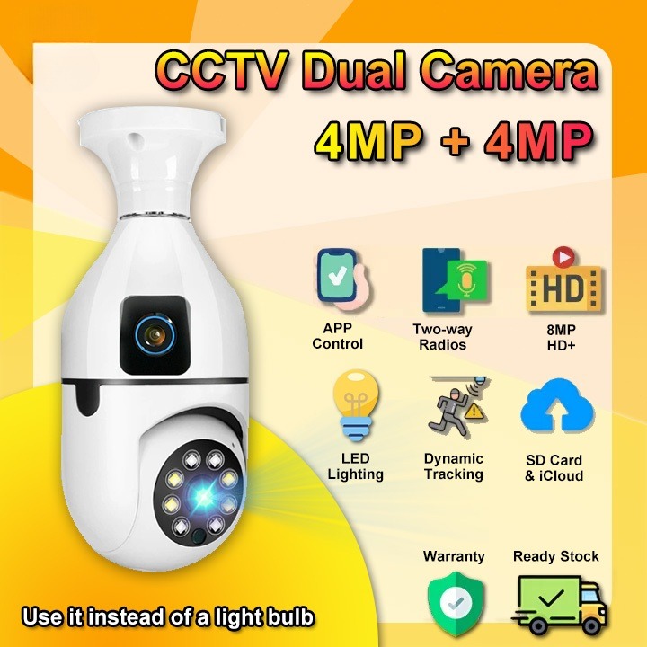 CCTV Bulb Camera Wireless Wifi 1080P Auto Tracking Night Vision Smart ...