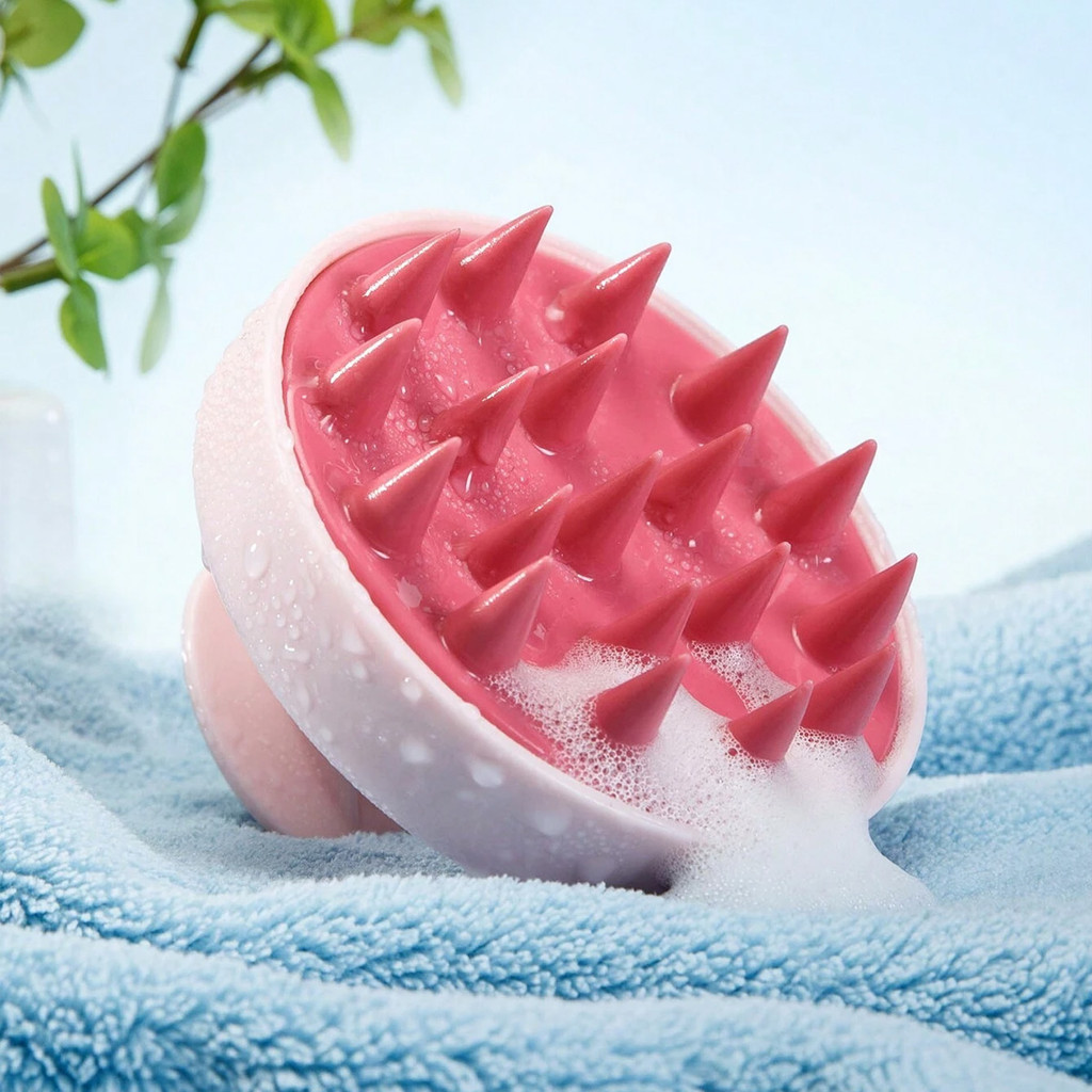 1pc Scalp Massager Shampoo Brush Scrubber With Soft Silicone For Hair ,Wet & Dry Use, Soft ...