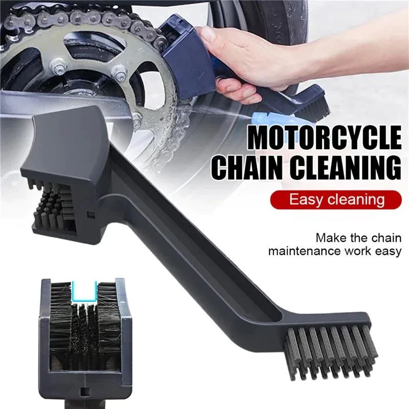 Bike & Motorcycle Chain Cleaner Kit - Double Head Brush Tool Set for ...