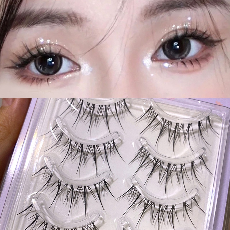 5 Pairs 3D Light Thai Makeup V-shaped Little Devil False Eyelashes ...