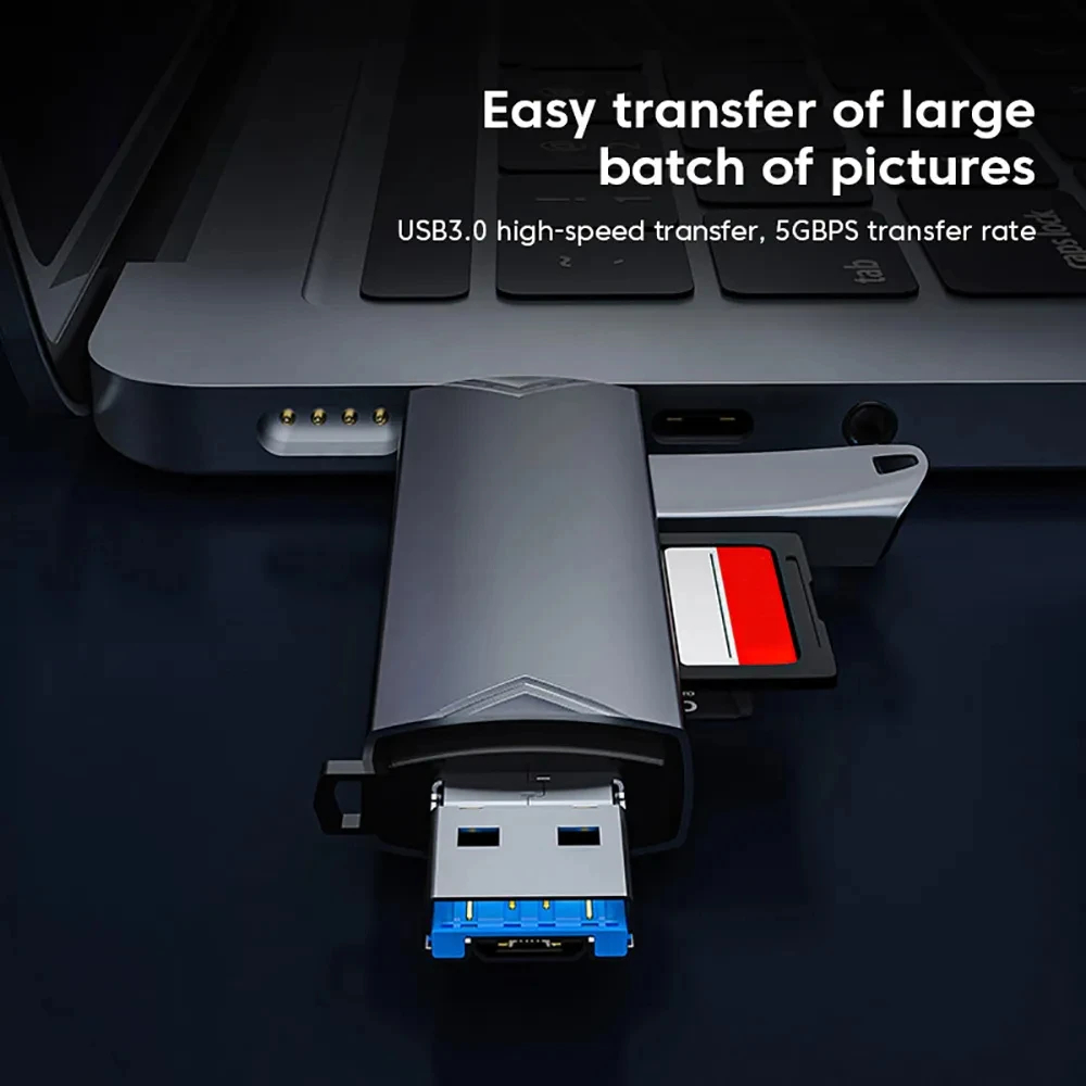 6 in1 Multi-Function Card Reader Type C SD TF Card Reader High-Speed ...