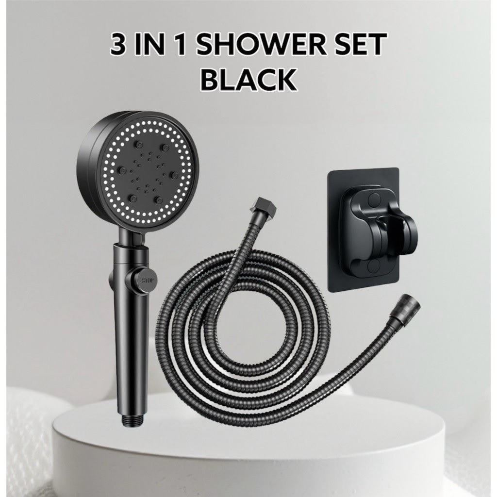3 In 1 Shower Head Set 5-Speed Booster Shower with Hose Portable ...