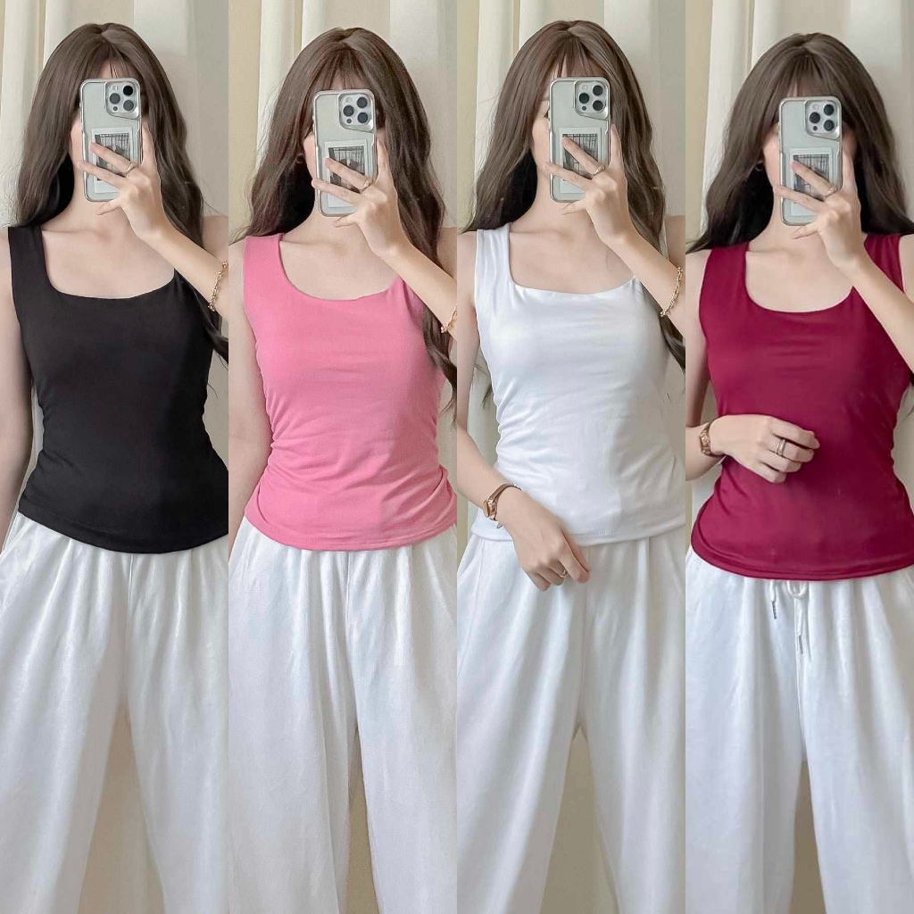 EMILY Square Neck Full-Length Sando Top for Women | Double-Lined ...