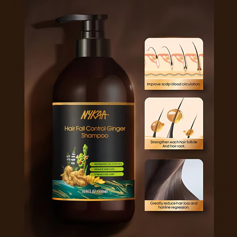 Nykaa Herbal Ginger Shampoo Anti Dandruff Hair Growth 500ml Hair Oil ...