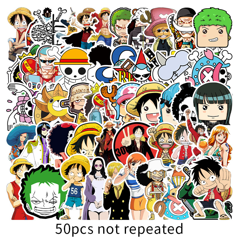 50Pcs One Piece cartoon anime Series Graffiti Stickers for Suitcases ...