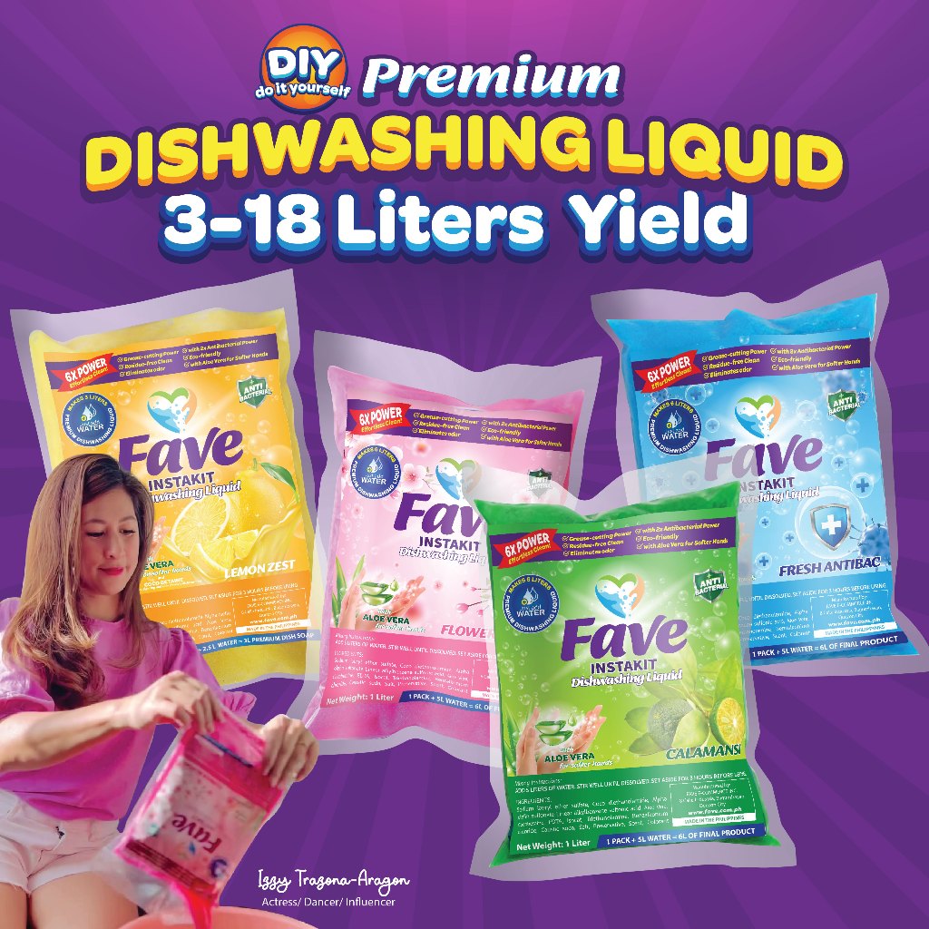 FAVE PREMIUM DISHWASHING Liquid JUST ADD WATER FOR 3L - 18L Yield ...
