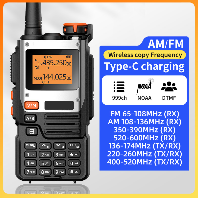 Baofeng UV-K6 walkie-talkie wireless HAM replication frequency, 999CH, C-type, DTMF,remote, NOAA ...