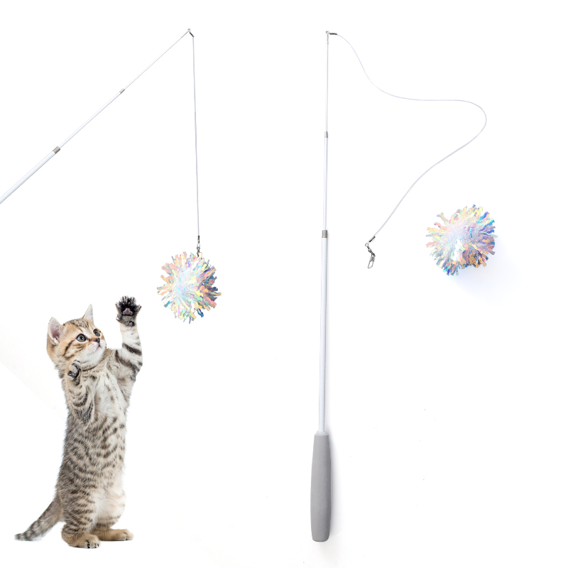 Cat Toy Set Three-Section Retractable Cat Teasing Stick with a ...