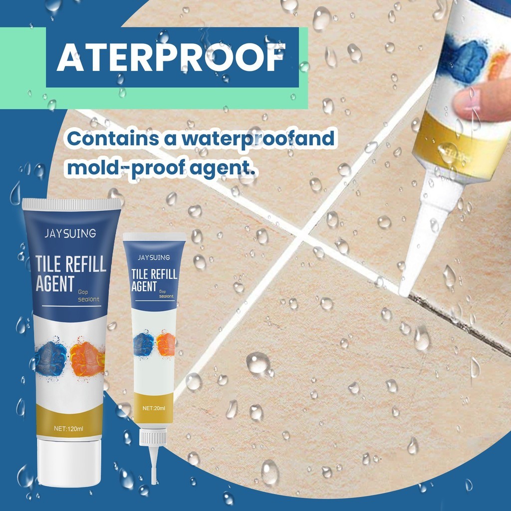 White Grout Filling Sealant Stain Whitener - Waterproof Silicone Joint ...