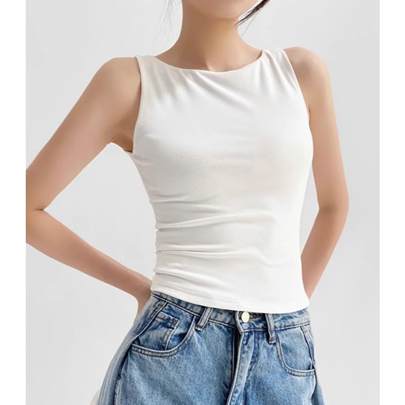 KILY.PH Racerback Basic Top Double Lining Front and Back Full Length Tank Top 6A0316 | Shopee ...