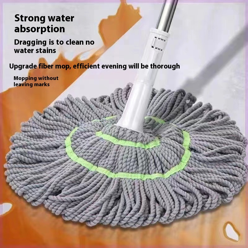 Self-Drying Hand Wash-Free Rotating Mop Tile Wood Floor Fiber Line Mop ...