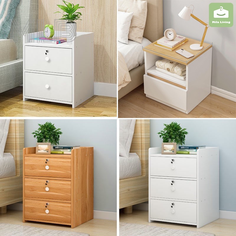 [NEW] Bedside Cabinet With Lock Mini Modern Simple Storage Bedroom ...