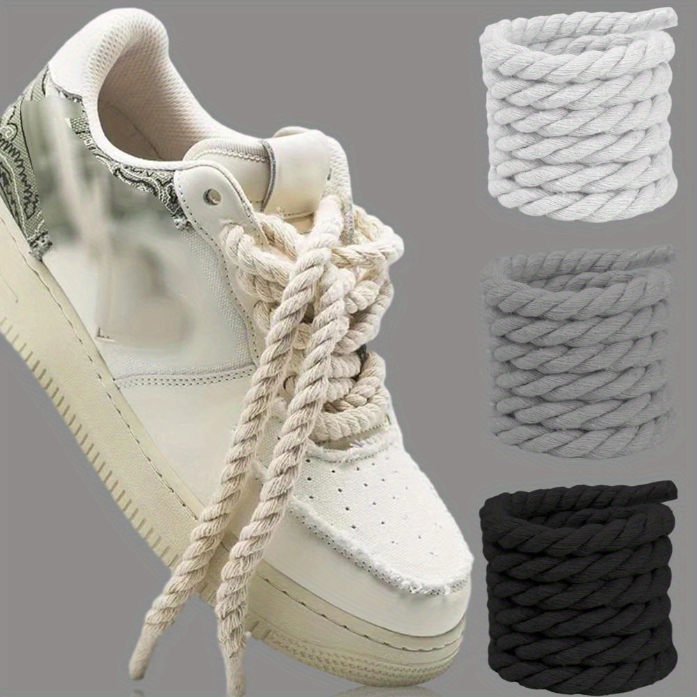 2PCS hand woven polyester cotton hemp rope thick board shoes canvas ...