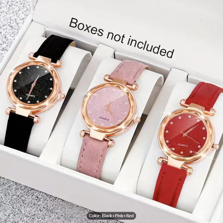 Women's Watch New Fashion Starry Sky Silver Powder dial Women's Watch ...