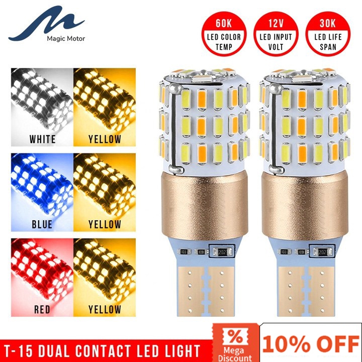 Dual Contact LED Light Dual Mode T15 Signal Light Park Light Suitable ...