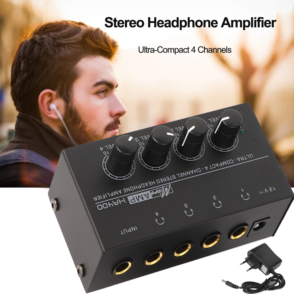 HA400 Headphone Amplifier 4 Channels 1 in 4 out Ultra-Compact Stereo ... HA400 Headphone Amplifier 4 Channels 1 in 4 out Ultra-Compact Stereo ...
