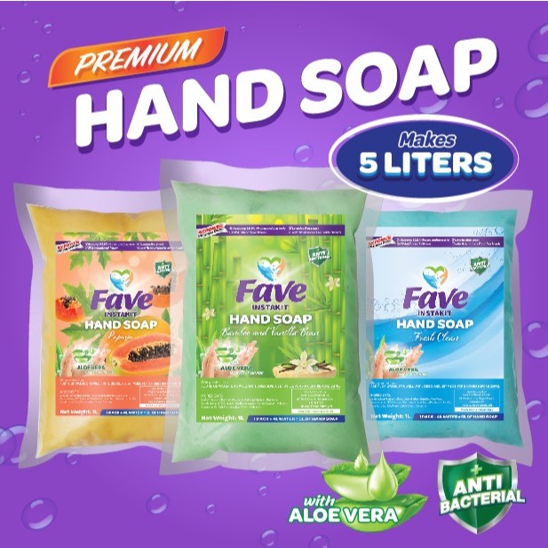 FAVE PREMIUM HANDSOAP JUST ADD WATER FOR 5L Yield | Shopee Philippines