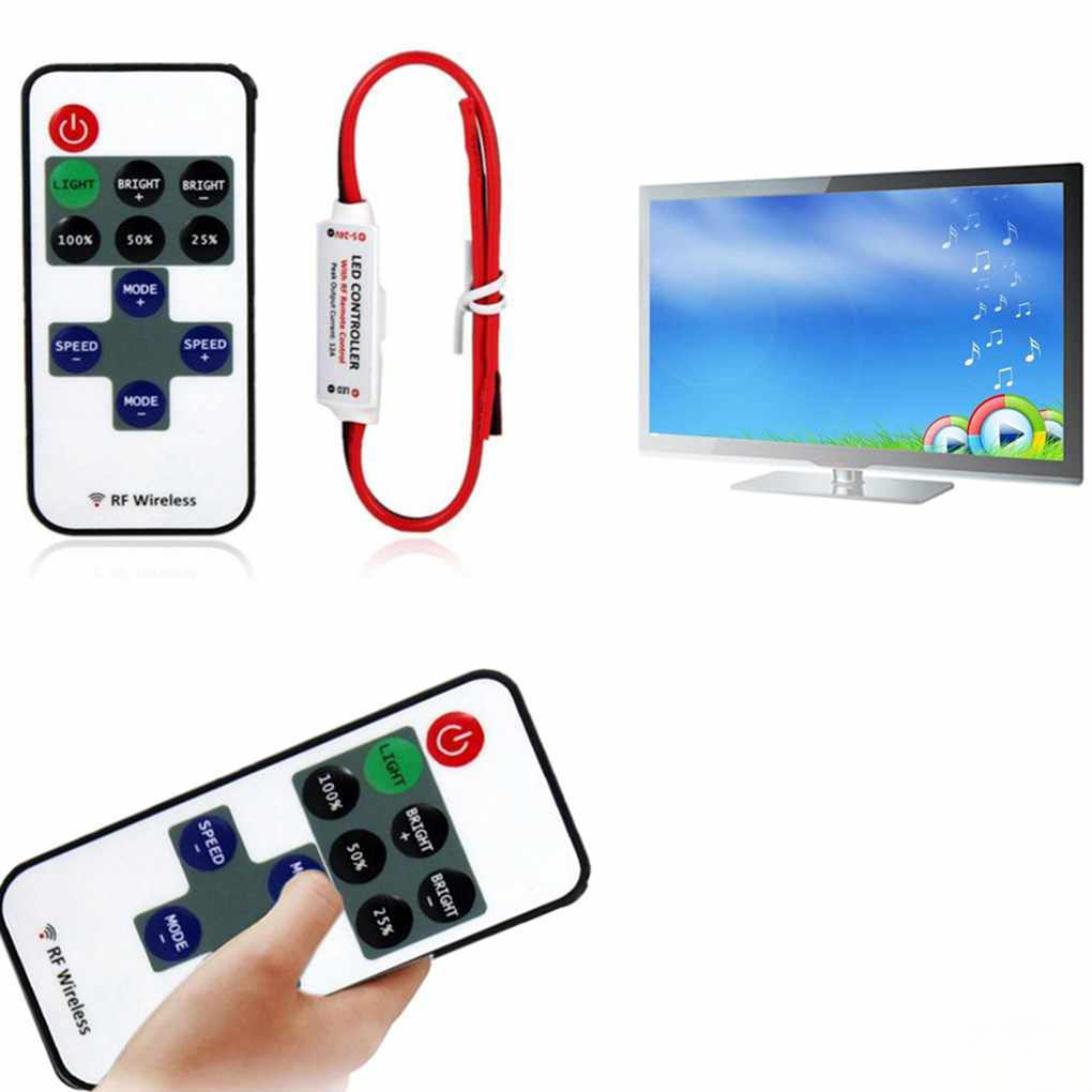 12v RF wireless remote switch controller dimmer for mini LED strip ...