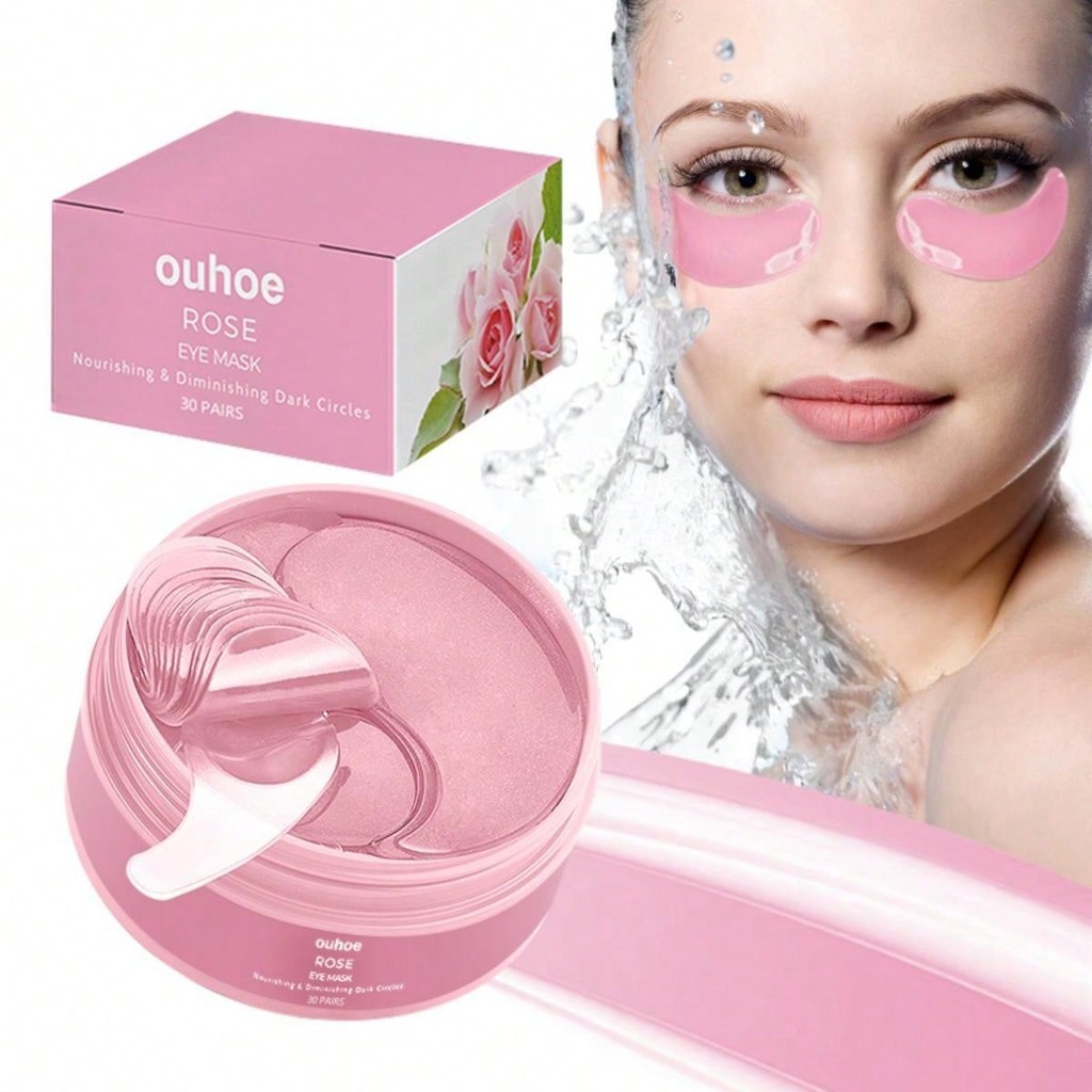 1pc Pink Rose Eye Mask 60pcs To Lighten Fine Lines At The Corners Of ...
