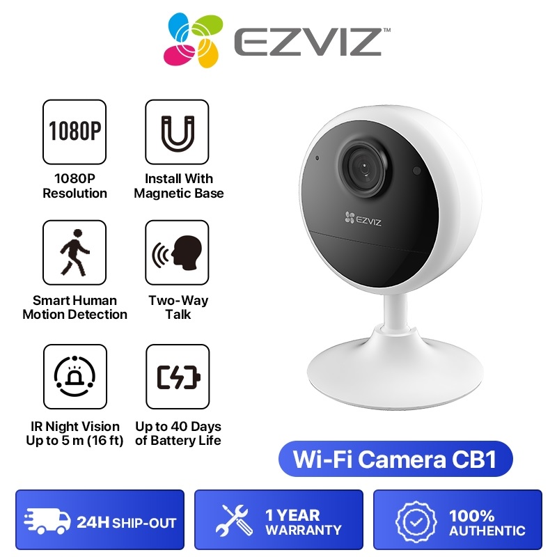 EZVIZ CB1 2MP WIFI Battery Camera Magnetic Base Two Way Talk Human ...