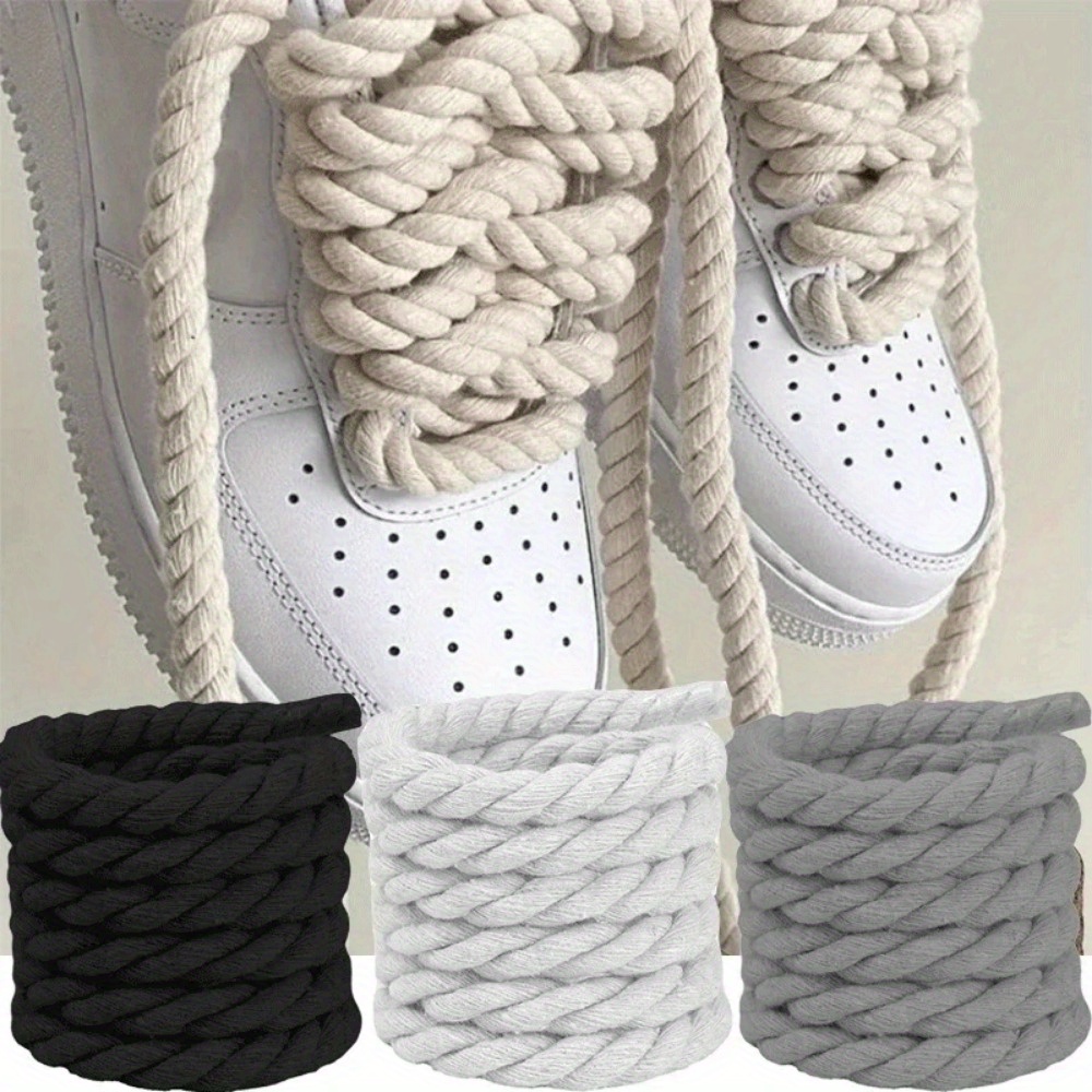 2PCS hand woven polyester cotton hemp rope thick board shoes canvas ...