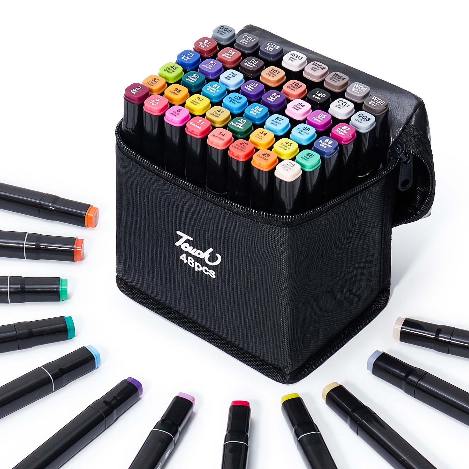 ArtPro 48/60-Color Touch Marker Pen Set – Dual Tip Alcohol-Based ...