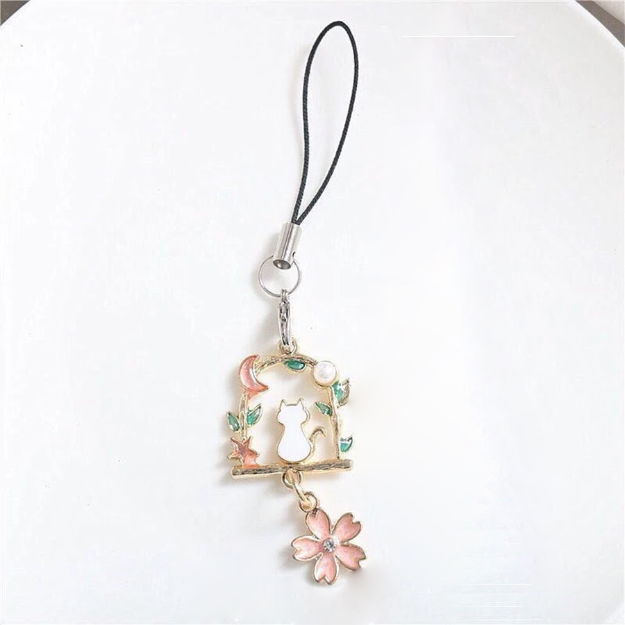 1PC Girl's Heart, Star Moon Cat Mobile Phone Pendant, Cute Cartoon ...