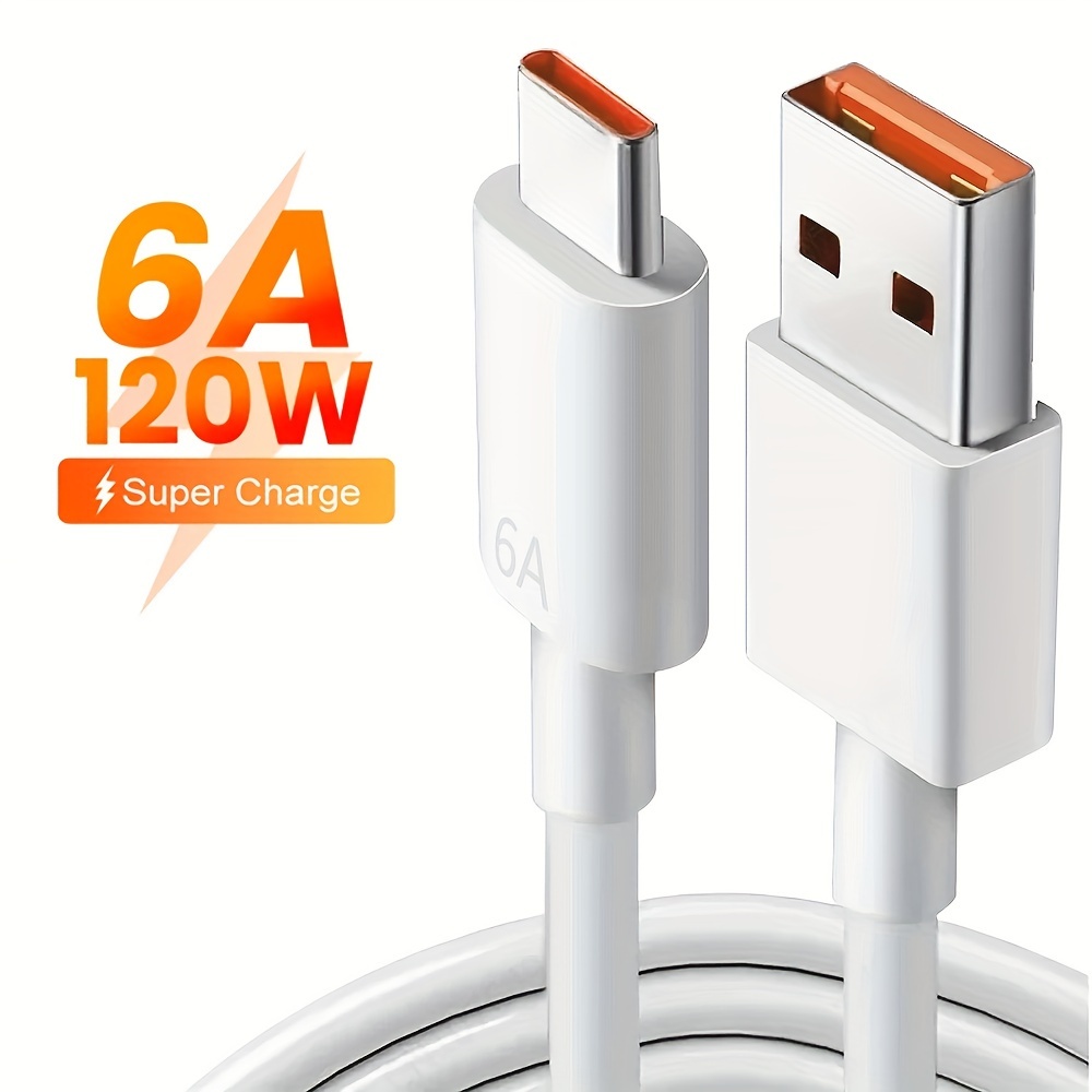 Charging Cable 6A 120W Fast Charging, PVC Round Data Cable, Frosted USB ...