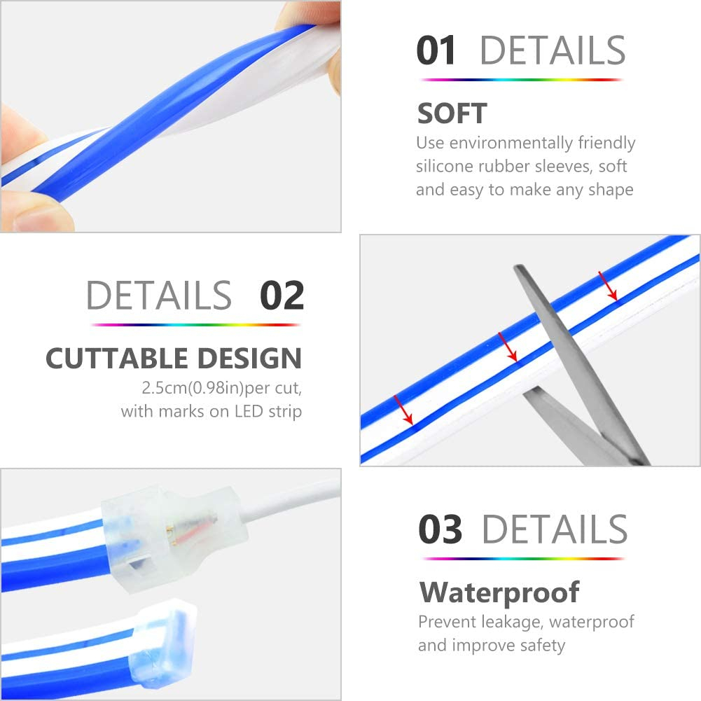 5m Waterproof LED Strip Lights – 2835 Flexible 12V, Silicone Tube (IP65) for Christmas, Home ...