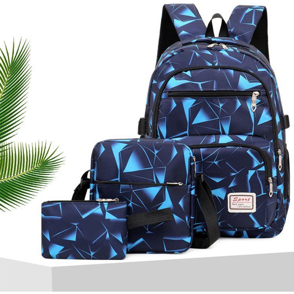 1 Pc Basics Large Capcity Other Printing Nylon Zipper Backpack Purse ...