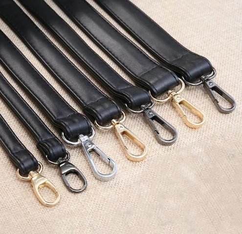 Black bag strap plain lychee pattern shoulder strap adjustment ...