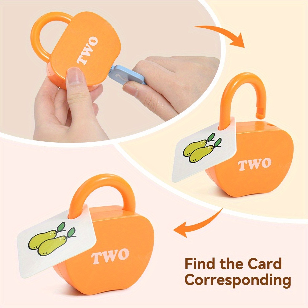 Alphabet Number Locks Keys Toy Set Montessori Matching Game Early ...