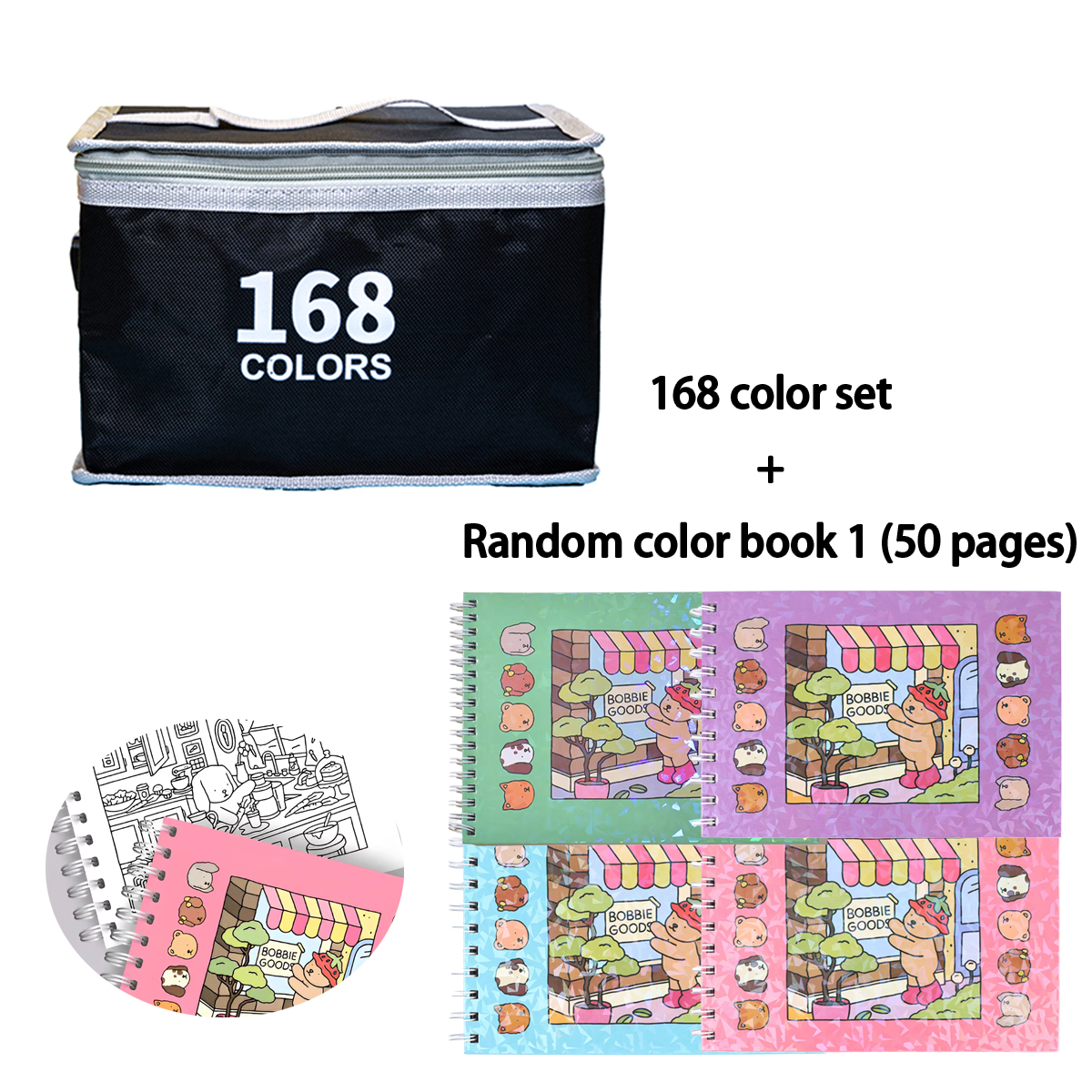 60/80/90/100/120/168 Special Watercolor Pen Set for Children with Double-Headed Marker Pen + 1 ...