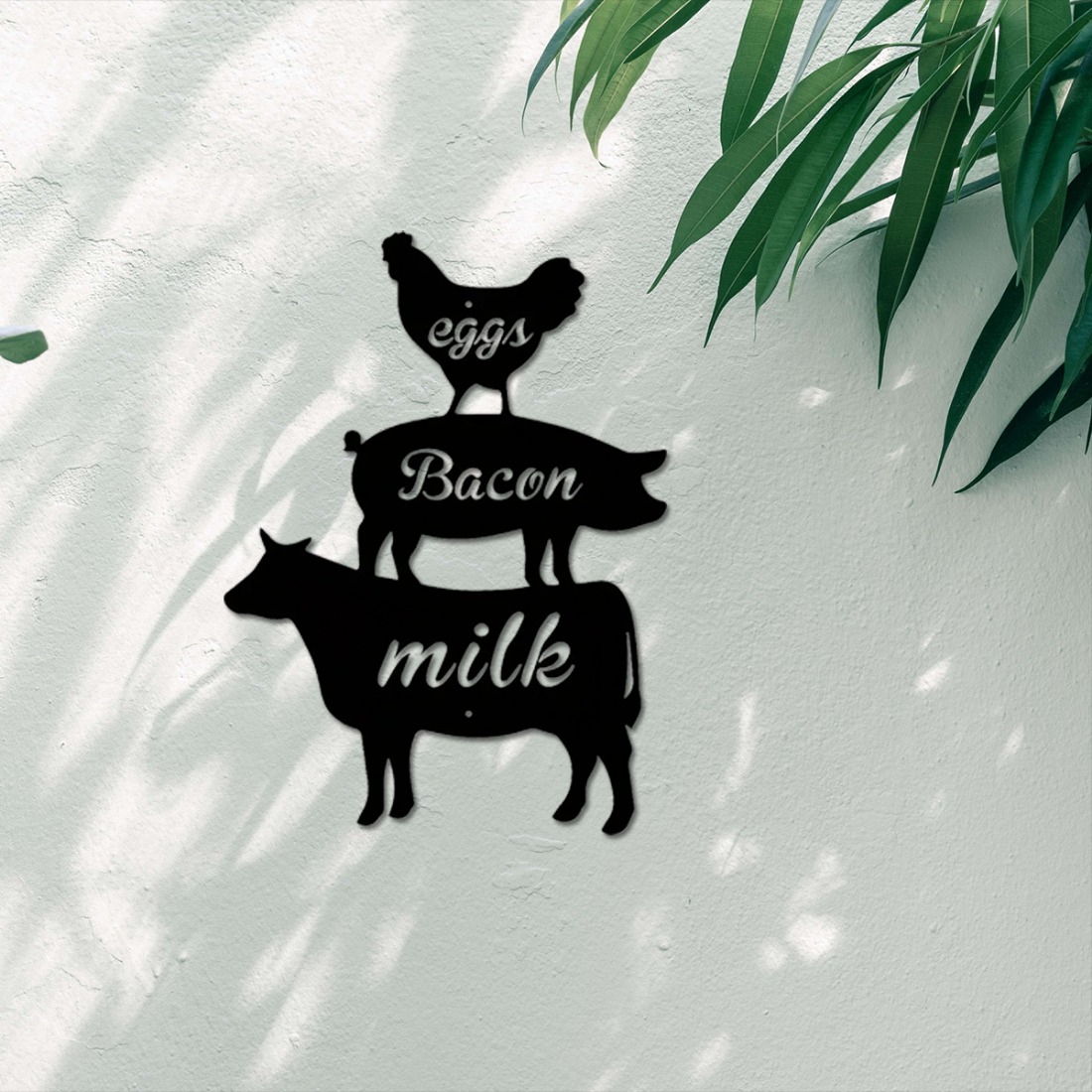 Farmhouse Metal Farm Animal Sign - Rustic Wall Decor for Home Decor ...
