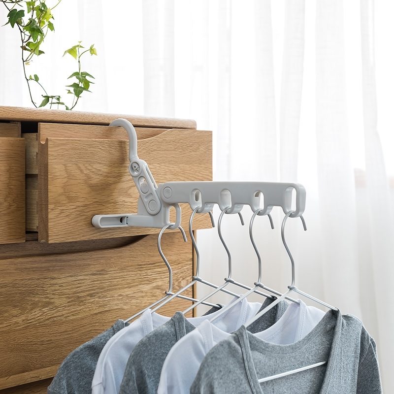 5 Layer Clothes Hanger Organizer Rack Foldable Pants Hanger Heavy Duty ...