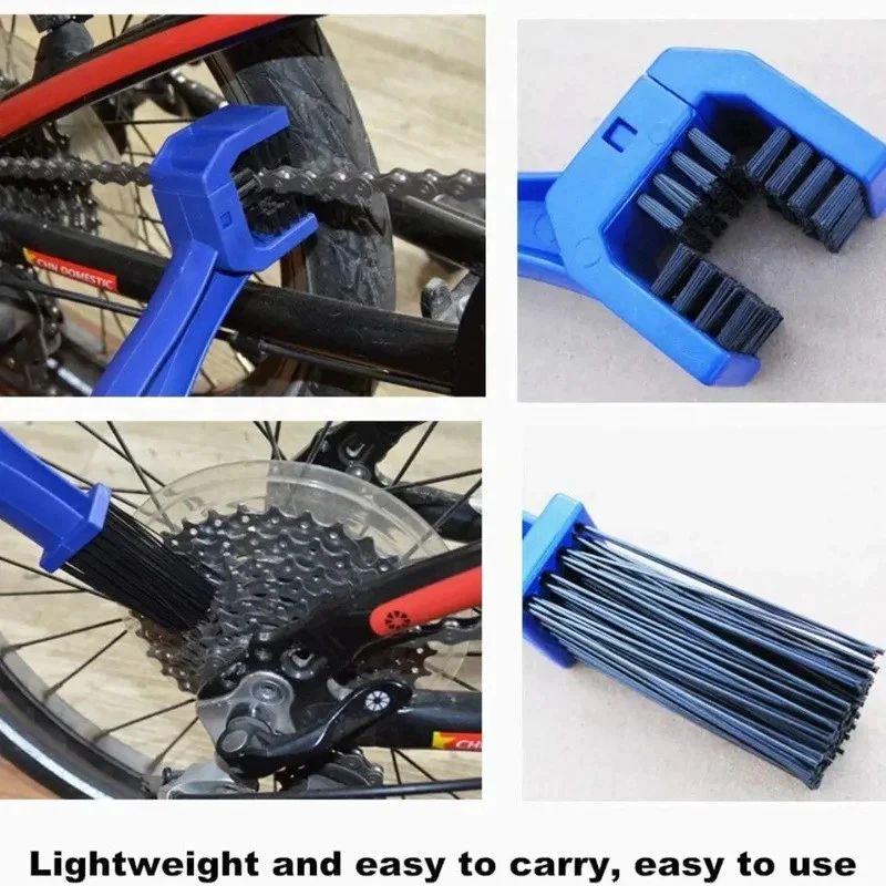 Bike & Motorcycle Chain Cleaner Kit - Double Head Brush Tool Set for ...