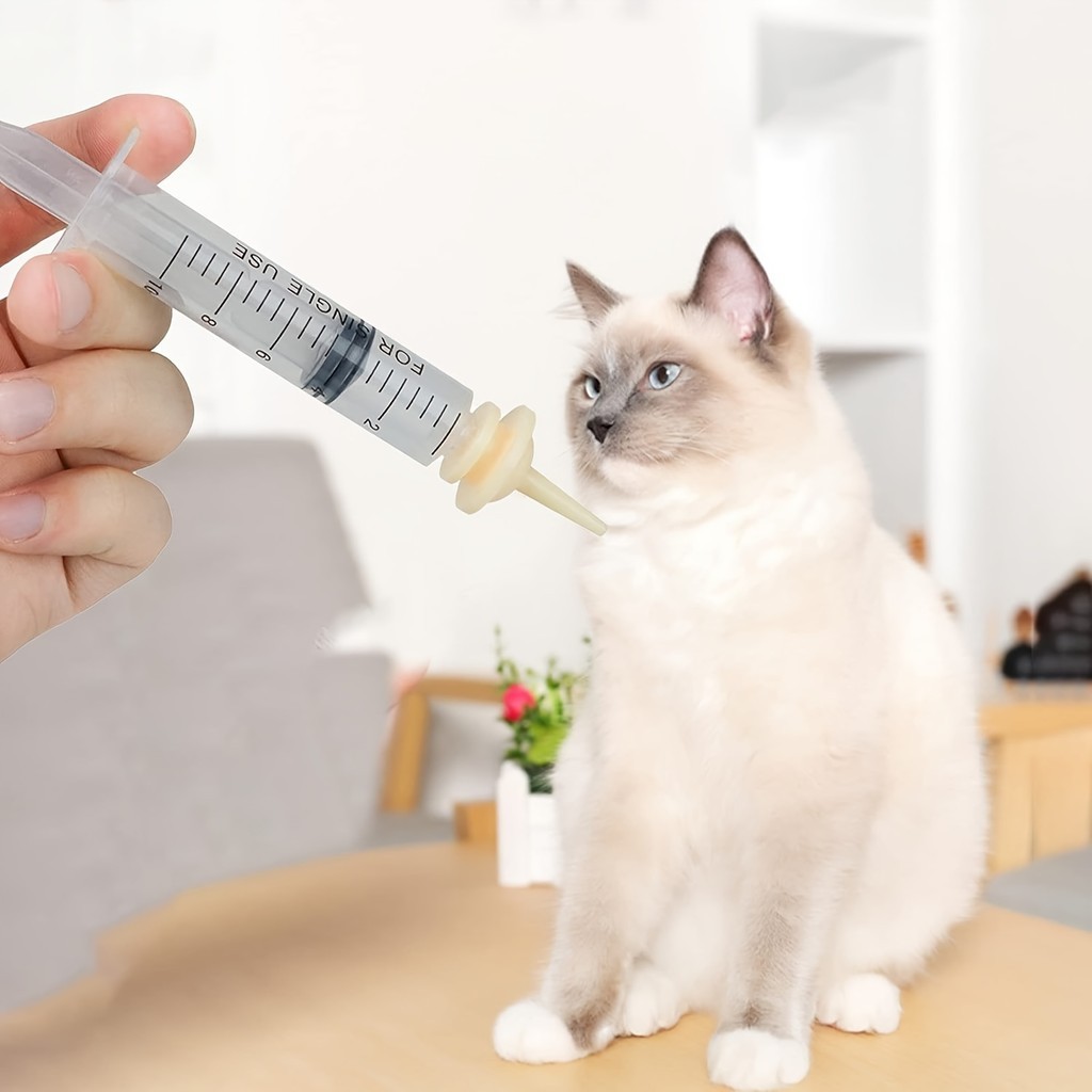 Silicone Material Kitten Nipples for Nursing, Reusable Kitten Syringe ...