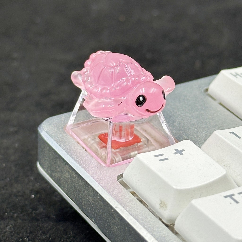 1 Piece Resin Cute Translucent Turtle Keycap Unique Cross Axis ...