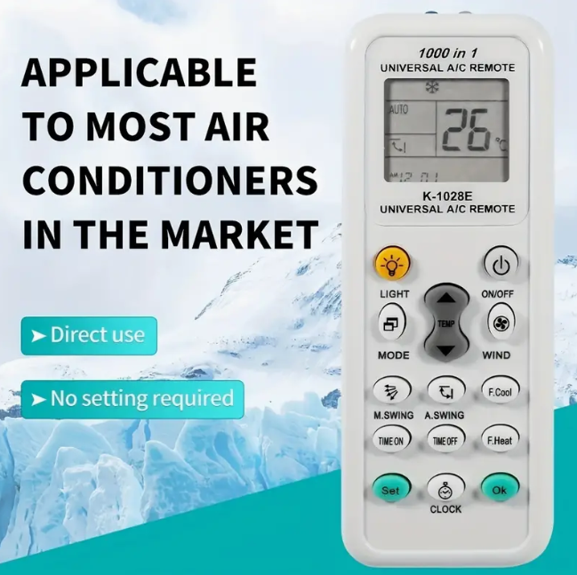 Universal Air Conditioner Remote Control 1000 in 1 AC Digital LCD ...