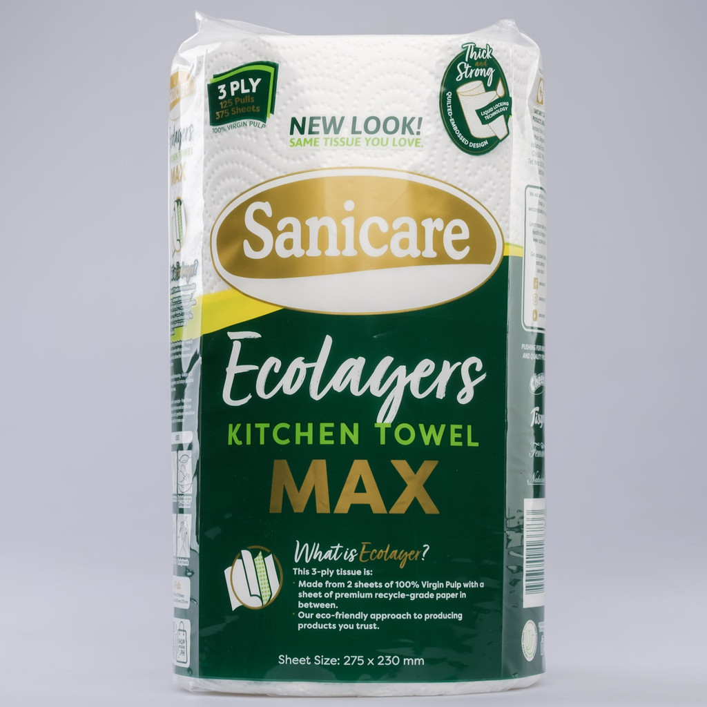 Sanicare Kitchen Towel Max Solo, 125pulls 3ply Ecolayer | Shopee ...
